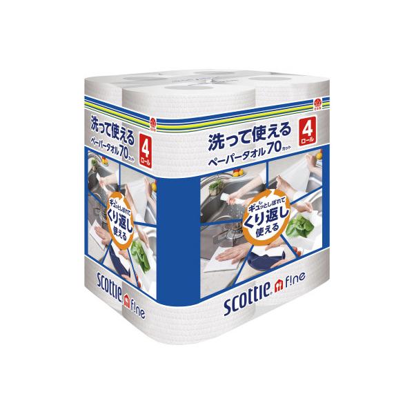 日本製紙クレシア 洗って使えるペーパータオル ７０カット×４ロール ３５３５６品番：35356JANコード:4901750353568※メーカーの都合によりパッケージ及び内容量などが予告なく変更される場合があります。