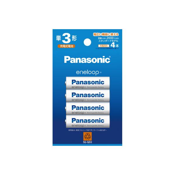 Ｐａｎａｓｏｎｉｃ 充電式電池 エネループ スタンダードモデル 単３形 ４本 ＢＫ−３ＭＣＤ／４Ｈ品番：BK-3MCD/4HJANコード:4549980710340※メーカーの都合によりパッケージ及び内容量などが予告なく変更される場合があります。