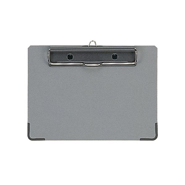 ●サイズ／Ｂ６ヨコ●寸法（タテ×ヨコｍｍ）／１４８×２０２●厚さ／約３．４ｍｍ●材質／クロス貼り（芯材：古紙パルプ配合）●保持枚数／コピー用紙約４０枚●機能／本体上部に吊り下げ用金具付●カラー／グレー●とじ方向／ヨコ型：長辺とじ