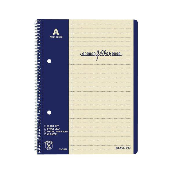コクヨ フィラーノート スパイラルとじ  Ａ５ ２穴 罫幅７ｍｍマージン罫入４０枚 ス−５ＡＮ品番：ス-5ANJANコード:4901480073507お得な１０パックセット※メーカーの都合によりパッケージ及び内容量などが予告なく変更される場...