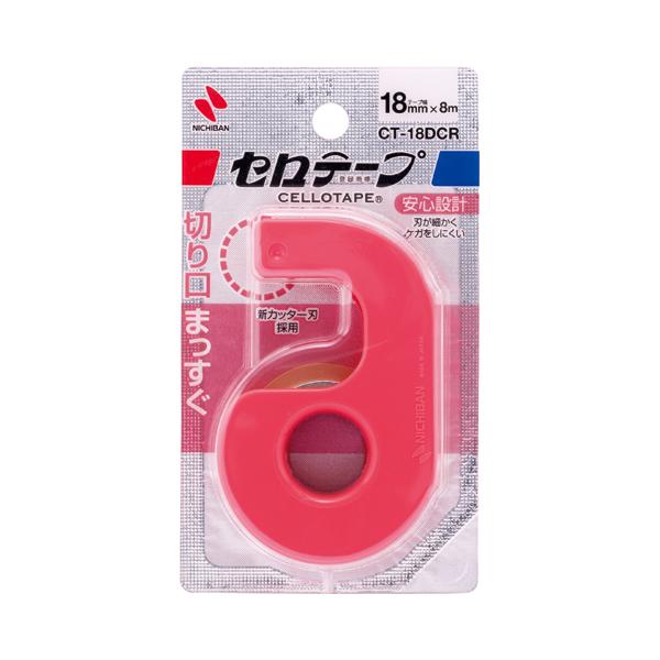 ニチバン セロテープ小巻 カッター付き １８ｍｍ×８ｍ レッド ＣＴ−１８ＤＣＲ品番：CT-18DCRJANコード:4987167090944※メーカーの都合によりパッケージ及び内容量などが予告なく変更される場合があります。