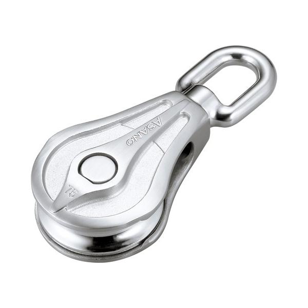 ・ステンレス滑・ロープが挟まりにくい設計。・太いボルトを使用し強度にも配慮。・ステンレスベアリング入り。・車径 : 50 mm・ロープ最大径 : 14 mm ・使用荷重　: 400 kg・メーカー : 浅野金属工業(株)・メーカー直送・返品...