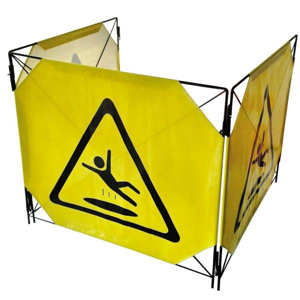 ・工事幕・スタンドキューブ・マンホール転落防止柵(マンホール屏風)・スラブ開口部の目隠し・マンホール内工事の目隠し・各枠の取り外しが可能。・フラットに折り畳み可能。・ピクトグラム・型式: AR-4038・サイズ: 100W×900H(1面あ...