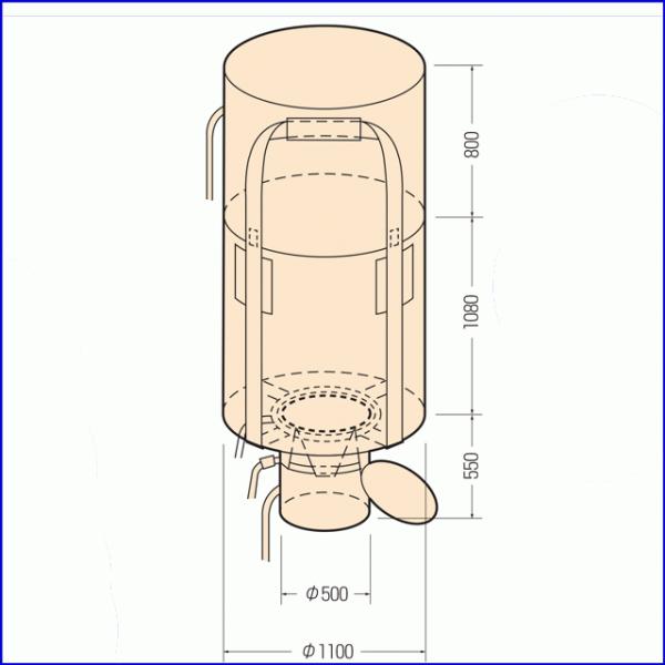 ・大型土のう・排出口、下半開タイプ。・小さめの粒状品は楽々排出。・100％バージン材使用。・型式: KR-5-G ・サイズ: 直径φ1100mm×高さ1080mm・内容量: 1000kg以下・1650デニール・UV剤0.6％入り・入数: 1...