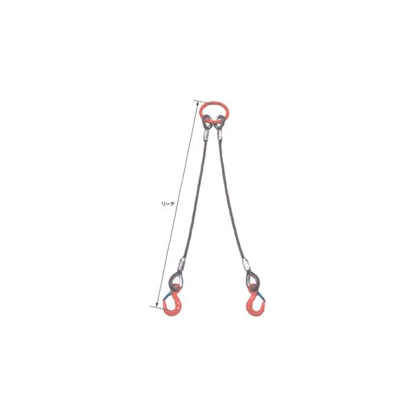 ・ワイヤースリングセット・2本吊り・シンブル入りロック止め加工。・内径の大きいリングを使用。・ワイヤー径 : 16 mm・長さ(リーチ) : 1 m・使用荷重 : 3.2トン(吊り角度60°)・メーカー : 大洋製器工業(株)・メーカー直送...