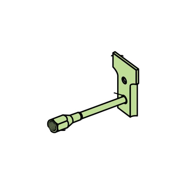 ・壁つなぎアンカー・足場つなぎアンカー・先付け施工タイプ・押出セメント成形板外壁用・縦張工法、横目地(目地幅9mm)用・型式: ST-56・壁厚: 50〜75mm・ボルト: BM-125-9(首下120mm、ねじ部20mm含む)・許容設計荷...