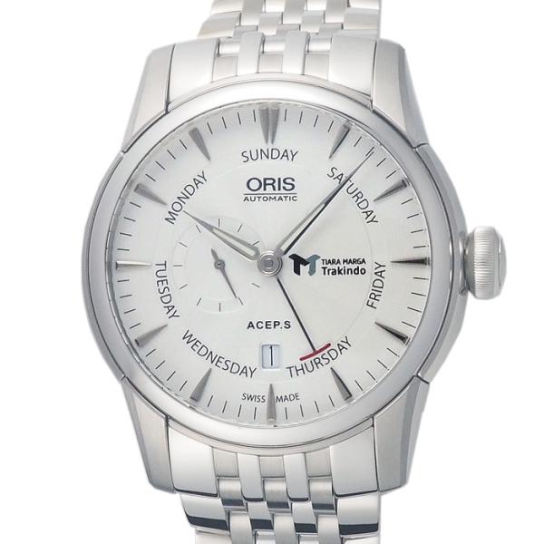 詳細：オリス ORIS アートリエ スモールセコンド ポインターデイト 7666ブランド：Oris (オリス)型番：7666製造年：不明素材：SSフェイス カラー：シルバーケース サイズ：4.4cm(リューズ含まず)ケース厚：1.0cm腕回...
