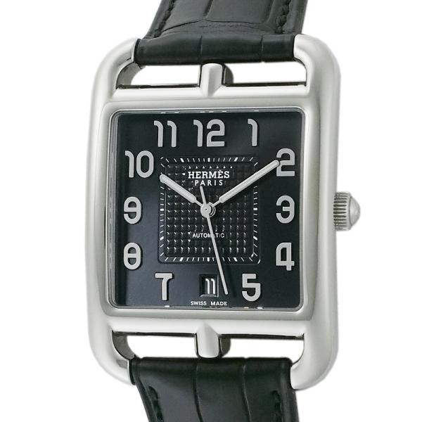 詳細：エルメス HERMES ケープコッド SS 自動巻 CD7.810ブランド：HERMES(エルメス)型番：CD7.810製造年：不明素材：SS ステンレスフェイス カラー：ブラックケース サイズ：縦46mm×横33mm(ラグ含む/リュ...