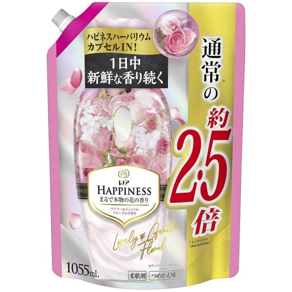 「商品情報」レノア ハピネス 柔軟剤New フラワーデザイナー監修 まるで本物の花の香りラブリー &amp; ジェントル フローラルの香り つめかえ用通常※の約2.5倍※レノアハピネスつめかえ(430mL)本物の花のような香り一日中長続き日...