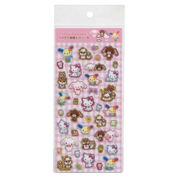 「商品情報」ぷっくりラメで可愛さ倍増!人気の樹脂もりシールです。。透明感とキラキラのある、ぷっくりとした素材感。サンリオキャラクターズの世界観が詰まった特別なシールです。。素材:PVC(ラメ入り)。生産国:中国。。サイズ：縦=175mm　横...