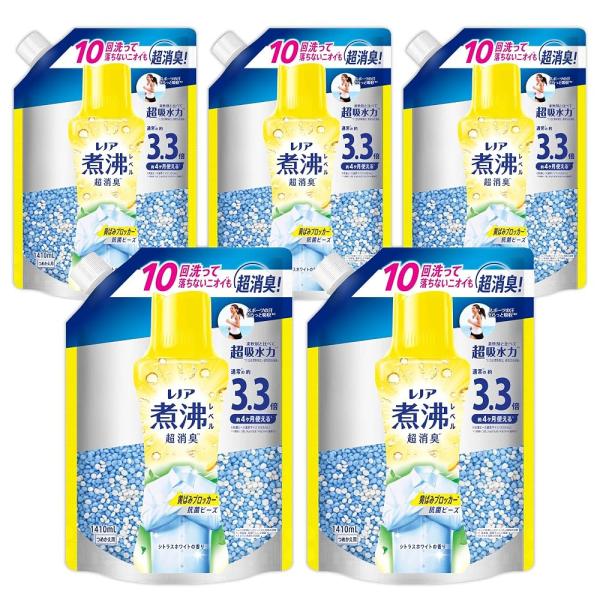 「商品情報」商品紹介煮沸レベル消臭*1　エリそでの黄ばみブロック*2 まで! レノア 超消臭 煮沸レベル消臭 抗菌ビーズ 黄ばみブロッカー シトラスホワイト洗剤・柔軟剤では落ちないニオイに*3煮沸レベルの消臭力*1エリそでの黄ばみブロック*...
