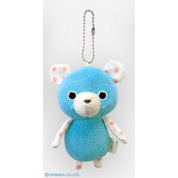 ピンク・グリーン・オレンジ・ブルーの4色のきれいな色合いのクマさんです。腕と耳にはドットやストライプ模様があって、とってもキュート！アナタのお気に入りを見つけてください。サイズ：約 高10×幅6×奥4cm素材：ポリエステル対象年齢：７才から