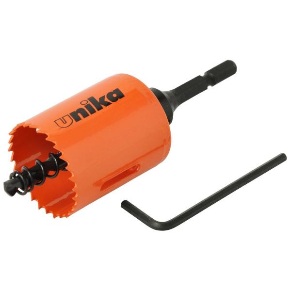 【商品概要】用途:薄鉄板(3.2mm厚)・アルミ(3.2mm厚)・金属系サイディングボード・塩ビパイプ・合板口径:38mm有効長:40mm全長:113mm専用L型レンチ付使用可能電動機:充電ドリル(12V以上)・インパクトドライバー(トルク...