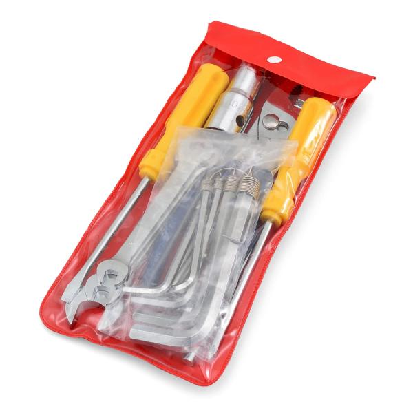 【商品概要】【用途】バイク用車載工具セット【商品構成】3WAYプラグレンチ(16/18/20.8)シャフト付、プライヤー、ドライバー(+/-)、スパナ(8x10/10x12/14x17)、六角レンチ(1.5/2.0/2.5/3.0/4.0/...