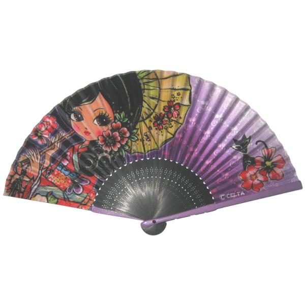 【CELTA0881（セルタ）紫 】扇子です。お土産、ギフト、プレゼント、もちろんご自分用にもどうぞ。普段お使いいただくのも、飾っていただくのもいいですね。透明なケースに入れてお届けいたします。●サイズ　７寸（約21cm）●婦人用Japan...