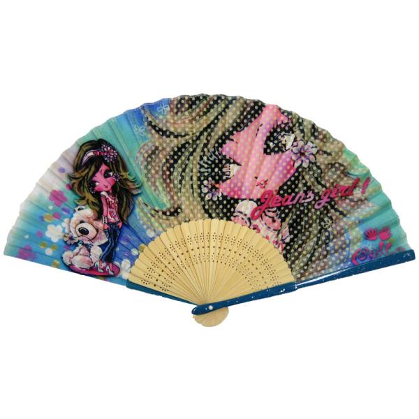 【CELTA2430（セルタ）青】扇子です。お土産、ギフト、プレゼント、もちろんご自分用にもどうぞ。普段お使いいただくのも、飾っていただくのもいいですね。透明なケースに入れてお届けいたします。●サイズ　７寸（約21cm）●婦人用Japane...