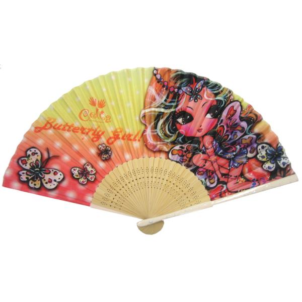 【CELTA2616（セルタ）黄】扇子です。お土産、ギフト、プレゼント、もちろんご自分用にもどうぞ。普段お使いいただくのも、飾っていただくのもいいですね。透明なケースに入れてお届けいたします。●サイズ　７寸（約21cm）●婦人用Japane...