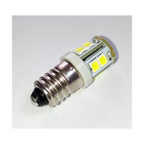 ・白色  6V10CHIPLEDE10・高輝度10チップLEDで5LEDよりさらに明るくなりました。 自転車の６Ｖダイナモに最適　低速から高速まで安定して点灯します。・ワイドに白色発光しますので幅広く利用できます。AC DC 兼用で、乾電池...