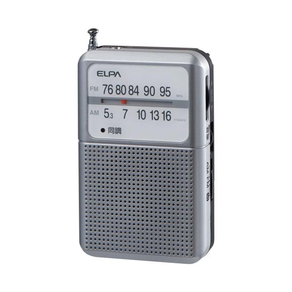 ・シルバー  ER-P80F・■同調方式：アナログ同調・■受信周波数：AM：522〜1620kHz 　　　　　　　FM：76〜95MHz・■スピーカー：直径40mm　丸型8Ω・■出力端子：φ3.5mmミニジャック・■電源：DC3V　単三形乾...