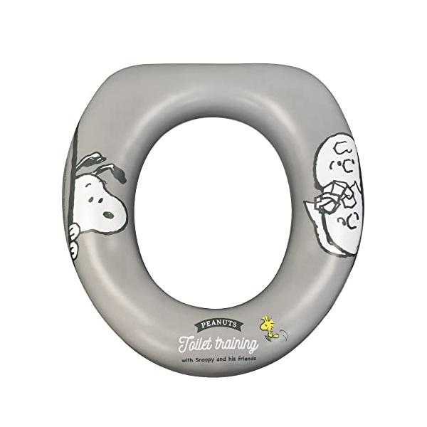 スヌーピーソフト補助便座グレー/1個 x 1/-・Style:スヌーピーソフト補助便座・スヌーピーとトイレトレーニング・またがりやすい本体形状。大人用便座にのせるだけ・柔らか素材でソフトなすわり心地・水洗いできていつも清潔・軽量設計で持ち運...