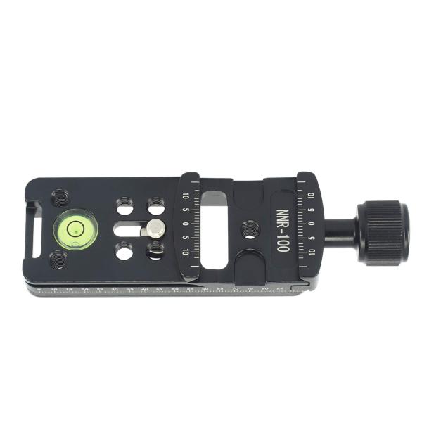 ・ブラック  ・金属素材、CNC精密機械加工、表面酸化処理。・彫刻精密スケール。・プロフェッショナルレールノードスライドメタルクイックリリースクランプカメラ用。・100mmレールノードスライド。・RRS、ARCA--SWISS / KIRK...