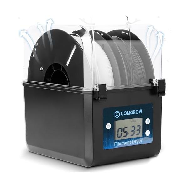 ブラック/2KG/AK36WG-1200400J・Size:2KGColor:ブラック・パッケージ個数:1・大容量恒温ボックスドライヤーボックスは、内部スペースが広く、幅70mm以下のフィラメントロール2本、または幅150mm以下のフィラメ...