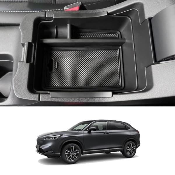 対応車種 HONDA ヴェゼル 型式：RV3/RV4/RV5/RV6 年式：令和3年4月〜・素材高品質ABS樹脂素材 、ゴムマット付き、汚れが付いたら水洗いでも便利・収納性・便利スマホ、カード、コイン、メガネや鍵など、小物関係の収納には最高...