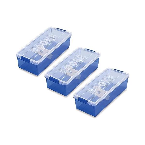 コミック収納3個組ブルー/約21×52.8×14.3cm/I-617・Color:ブルーStyle:コミック収納3個組・パッケージ個数:1・サイズ：約21×52.8×14.3cm・商品重量：675g・材質:フタ・本体 ポリプロピレン 仕切板...