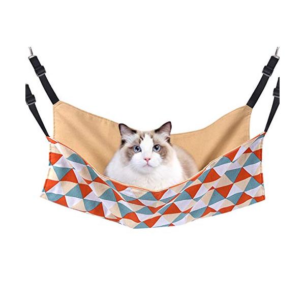 ・三角 56L x 46W x 0H cm ・・Color:三角・最新デザイン猫が好むたくさんの魚と小さな三角形模様を精選する，高級感を溢れて，猫の生活に色彩を増やします。ハンモックの両面とも優れた帆布生地が採用されている，四隅は全部二重縫...
