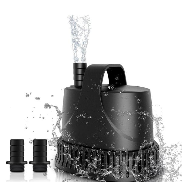 ブラック-/15W/-・Size:15W・商品仕様最大水量：800L/H、最大揚程：1.5Mぐらい、入力電圧：AC 100V-120V 50Hz/60Hz、ワット：15W、電源コードの長さ：1.5M、防水等級：IP68、騒音：40デシベル以...