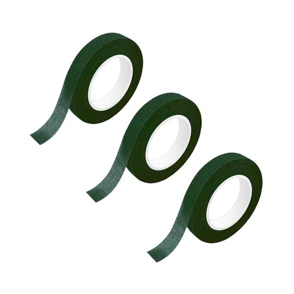 3巻-ダークグリーン/-/-・パッケージ内容フローラテープ 3巻入り。　カラー：ダークグリーン・サイズ幅約12mm、長さ約27M /ロール。・高品質の素材フローラテープはクレープ紙ででき、滑らかで柔らかい質感が備えています。よく伸び、包みや...