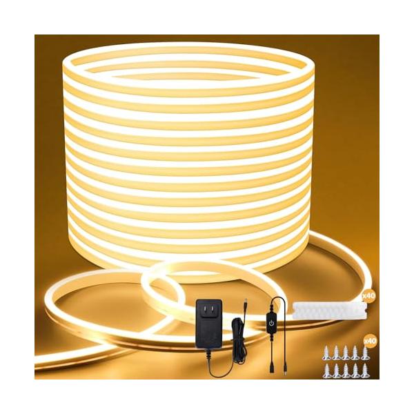 コンテンポラリー電球色/10m/LY-WW-24V-10M-JP・Color:電球色Size:10m・パッケージ個数:1・明るく均一な照明? 1200個の高輝度暖白LEDを搭載したLEDテープライトで、3000Kの色温度により、120度の広...