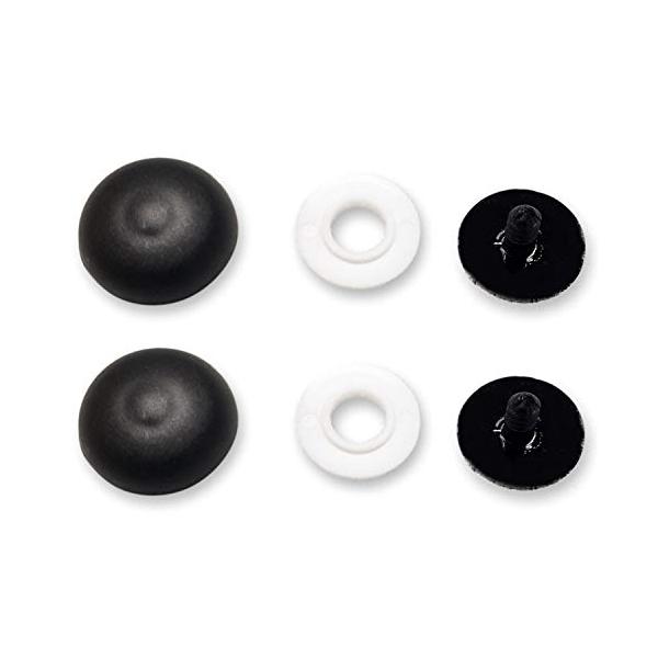 P-19S 黒頭/黒ピン/2個セット/-・Color:P-19S 黒頭/黒ピンSize:2個セット・キャップやハットの天辺部分のボタン。国産 内側からピンで差し込むタイプとなります。頭・ワッシャー・ピンの3点セット。製造国:日本 実寸17m...