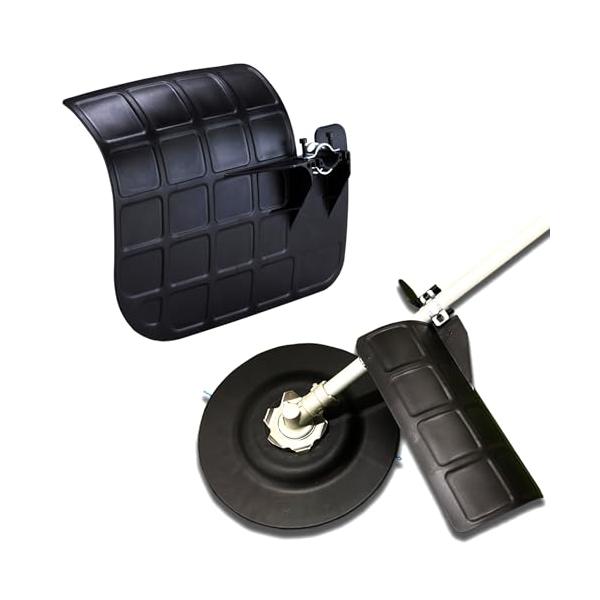 -/-/3484・飛散防護カバー 広い防護面積で草刈りの飛散物を効果的にシャットアウト。作業者を守ります。 角を丸くしてあり、使用時に地面にひっかかりにくい形状 取付ボルトに六角を採用。ねじがなめにくく長期使用が可能。