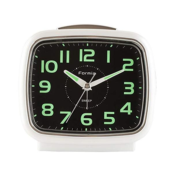・ホワイト  081506・暗い中でも見やすい蓄光文字盤を使った目覚まし時計・シンプルな操作性と機能が使いやすいモデル・機能：電子音アラーム、スヌーズ機能、ライト、連続秒針、蓄光文字盤・電源：単2型アルカリ乾電池×1本 別売・本体サイズ：約...