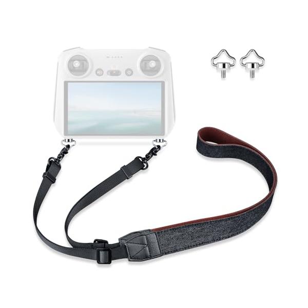 ネックストラップブラック/ブラック＋王冠型/-・パッケージ個数:1・DJI RC/DJI RC 2/RC Pro に適用。・ストラップはデニムとマイクロファイバーレザーで作られ、見た目良く、耐久性あり、快適に着用。・ランヤードの長さは両端で...