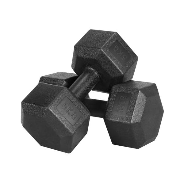 固定式5kg*2個 ブラック/-/-・Color:5kg*2個 ブラック・自宅の必需品ダンベルこのヘックスダンベルセットの多用途性は、様々な筋肉群をターゲットとし、初心者から上級者までフィットネス目標の達成をサポートします。固定重量は、筋力...