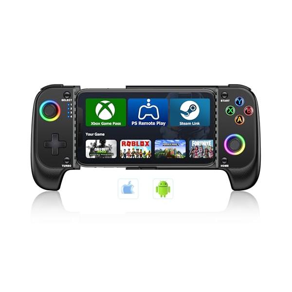 ブラック/-/-・Color:ブラック・モバイルゲーム専用コントローラー任意のコントローラー対応ゲームをシームレスにプレイ可能。Xbox Game Pass、Playstation Remote Play、Steam Link、GeForc...