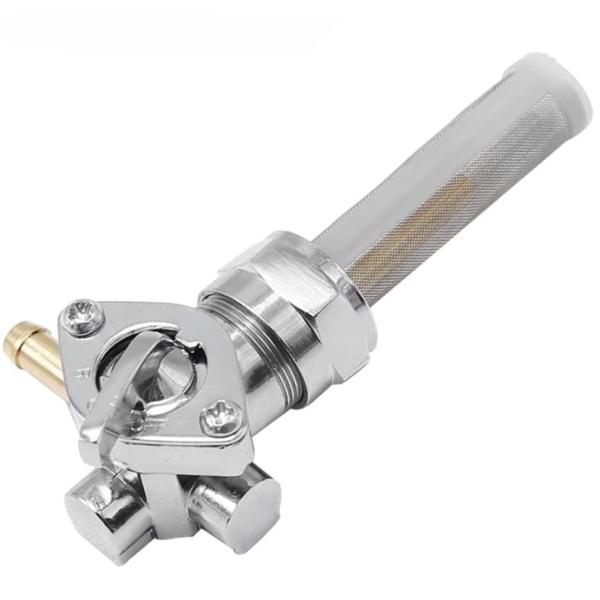 製品説明 コック取付サイズ 22mm（13/16）ナット式90度、左出し ガソリンホース取付径８mm フィルター機能付き リザーブ機能有り （ON、OFF、リザーブ）・適応車種 上記サイズに適合するハーレー各車 OEM番号 0705-0282