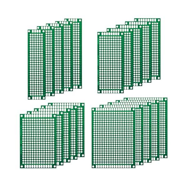 20個セット/-/-・Color:20個セット・??製品仕様色：グリーン、厚さ：1.6mm、両面スズメッキ加工、ピッチ2.54mm 仕様：20枚パック（2x8/3x7/4x6/5x7cm 各5枚）、基材：FR-4ガラス繊維。・???工業グレ...