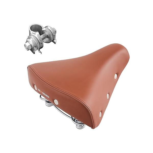 ブラウン/-/Bike Seat・Color:ブラウン・パッケージ個数:1・快適な自転車サドル サイズは23.5cm×23.5cm。表面は高品質PUレザー、内部は高反発ポリウレタンクッションを採用し、長時間のライドでもお尻の痛みをしっかり軽...