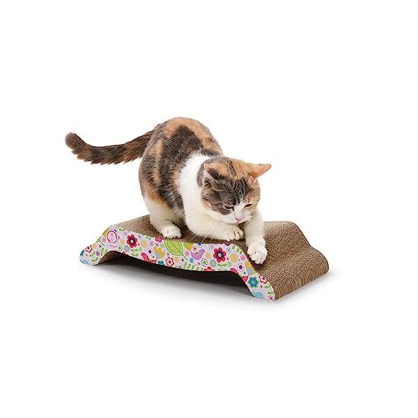 c 花柄/a M/B01E126OD4・Size:a MPatternName:花柄・パッケージ個数:1・寝てよし、研いでよし・なめらか曲線が気持ちよくフィット・爪とぎはもちろん、くつろぎベッドとしての使用も可能・ブランド