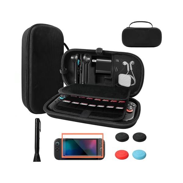 ブラック/-/-・Switch 2専用設計本製品は2025年発売予定のSwitch 2専用に開発され、画面の端から端までしっかり保護します。本体だけでなく、ゲームカード、ケーブル、イヤホン、Joy-Conなどのアクセサリーもすっきり収納でき...