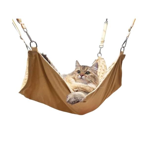 キャメル/L/AMK-HM01・パッケージ個数:1・商品仕様猫ハンモックのサイズ：58cm x 48cm，適応体重は20kgまでなので、活発猫ちゃんと小型犬、モルモット、ウサギ、ハムスターなどの小型動物にも適用できます。ストラップの吊り下が...