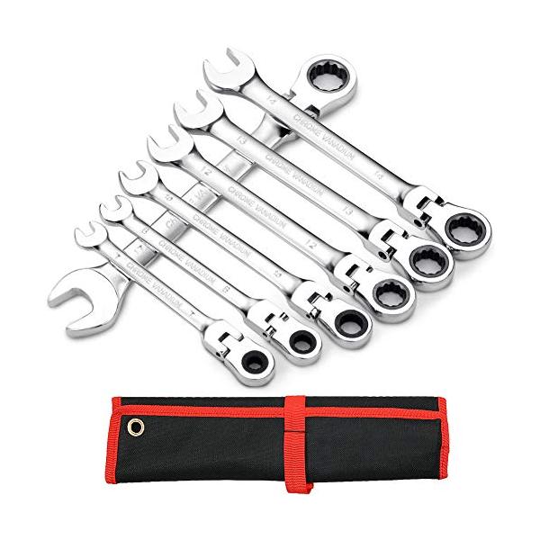 シルバー/7~17mm 7本組/-・Size:7~17mm 7本組・パッケージ個数:1・クロムバナジウム鋼高品質のクロムバナジウム鋼を鍛造し、熱処理技術を採用して、高硬度、トルク、靭性、およびより耐久性が実現します。・180度フレックスヘッ...