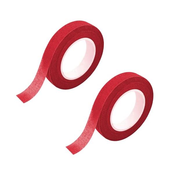 レッド/-/-・Color:レッド・パッケージ内容：フローラテープ 2巻入り。　カラー：赤・サイズ：幅約12 mm、長さ約27M /ロール・高品質の素材：フローラテープはクレープ紙ででき、滑らかで柔らかい質感が備えています。よく伸び、包みや...