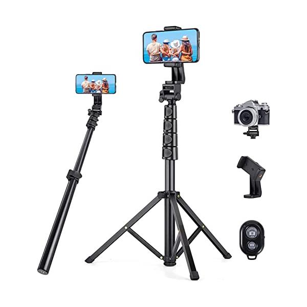 172cmブラック/-/-・Style:172cm・パッケージ個数:1・2 IN 1自撮り棒 &amp;三脚　三脚と自撮り棒を一体化しているスマートフォン用三脚は、軽くてコンパクトに折りたため、アップグレードされたアルミニウム合金素材と折り...