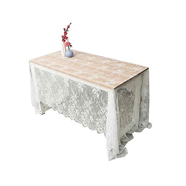 75*300cm/300 cm x 75 cm 長方形/PFA001・Color:75*300cm・繊細で華やか糸が織りなす可憐な模様のモチーフや繊細な透け感が魅力のレースで作るテーブルクロスはテーブルを傷や汚れから守り、敷くだけで明るい雰...