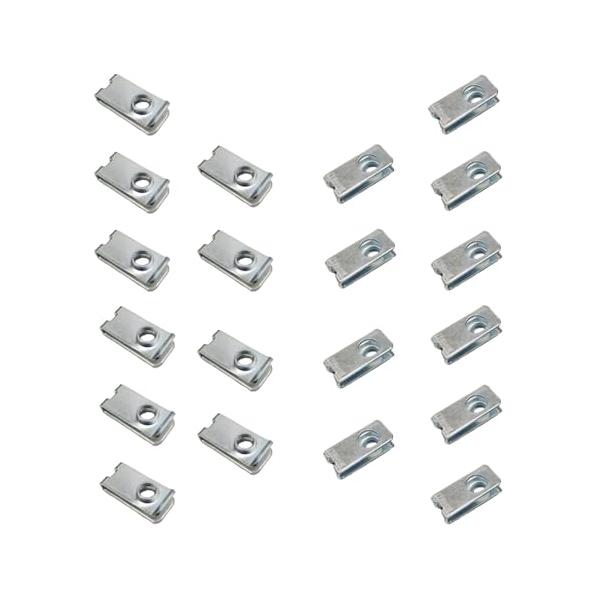 シルバー/M6 11mm x 19mm x 3.3mm/-・パッケージ内容20個 x U ナット・材質 65Mn スプリングスチール・適合なねじM6・取り付け簡単スクリューカラビナをレールの端にスライドさせ、あらかじめ開けられた穴にロックす...