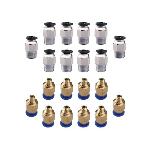 ブルー/6mm 10mm/-・パッケージ個数:1・きれいなスレッド、PTFE継手は素晴らしい品質です。・仕様：PC4-M6継手、材質：銅、プラスチック（ブルーエンド）・仕様：PC4-M10継手、材質：ステンレス（シルバートーン、ブラック）・...